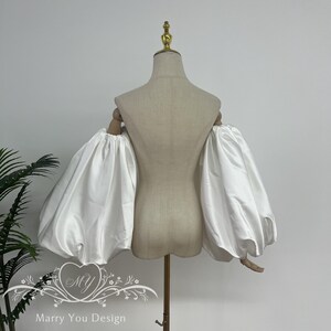Dramatic Puff Sleeves for Wedding Dress,minimalist Detachable Satin ...