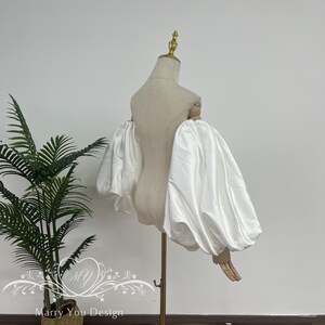 Dramatic Puff Sleeves for Wedding Dress,minimalist Detachable Satin ...