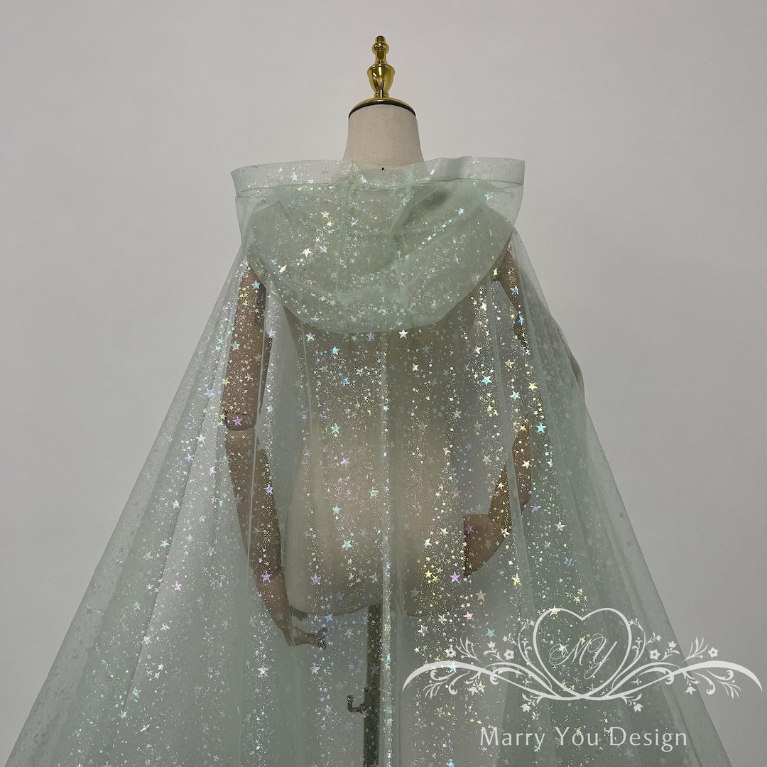 Super Sparkly Cape Veil for Wedding,hooded Veil Cape,wedding Cape Veil ...