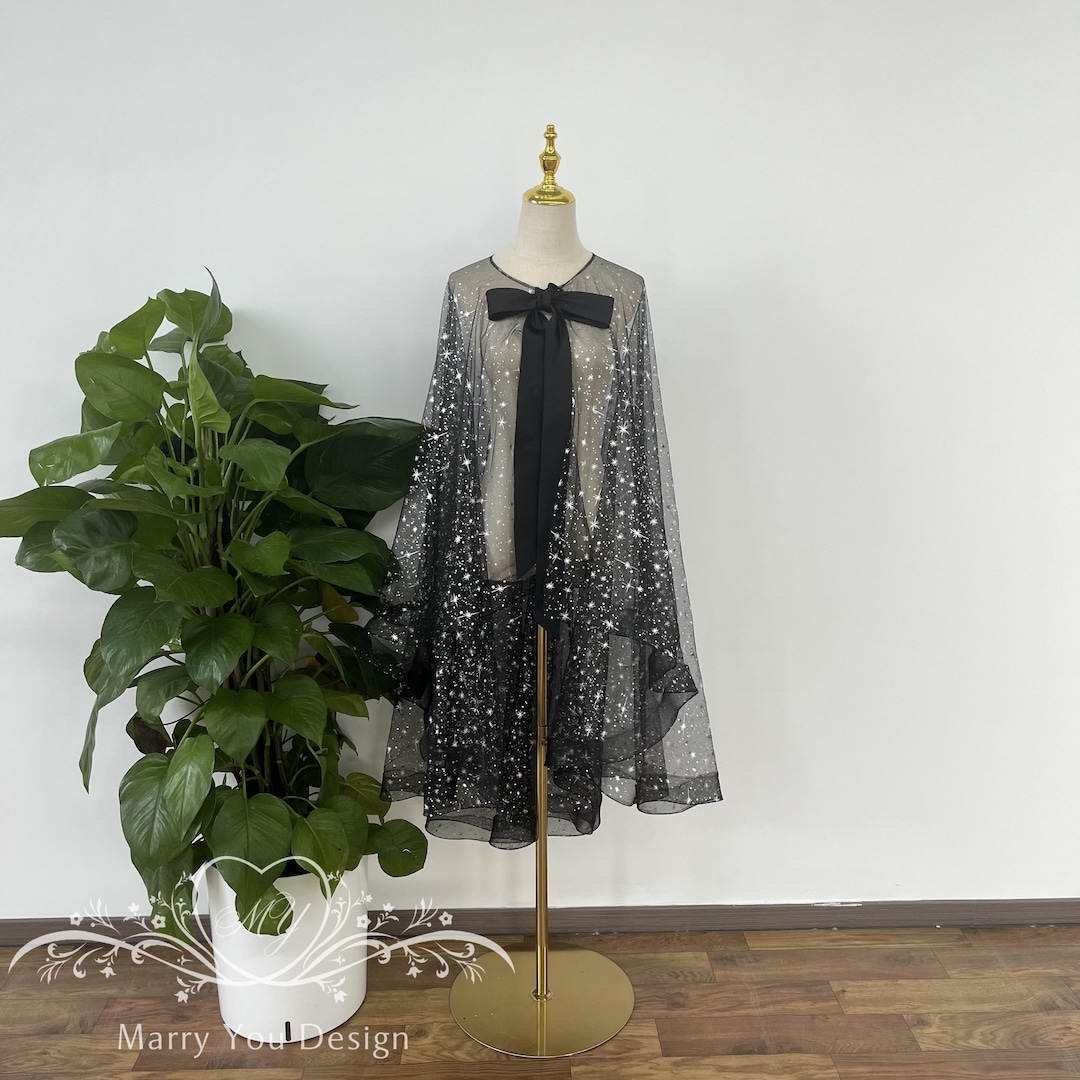 Multiple-colors Scattered Stars&moons Cape,satin Tie Cape for Evening ...