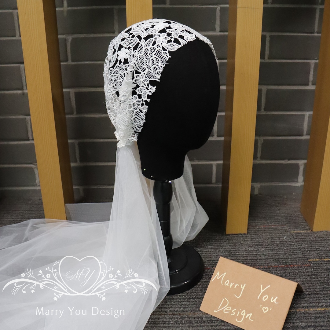 Simple Lace Juliet Cap Veil,floral Lace Tulle Juliet Veil,elegant 2 ...
