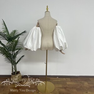 Dramatic Puff Sleeves for Wedding Dress,minimalist Detachable Satin ...