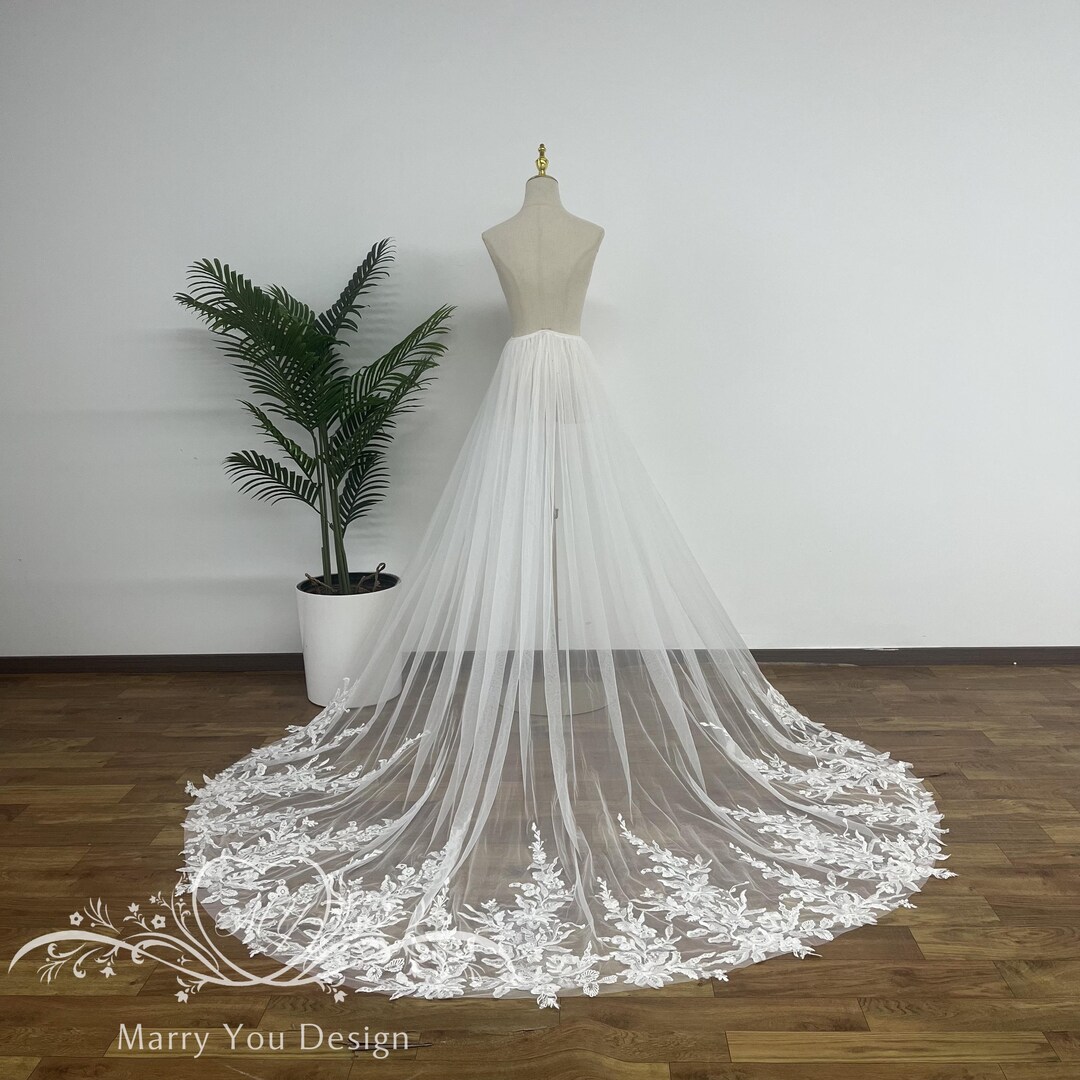 Dreamy Floral Lace Detachable Skirt,romantic Detachable Train for ...