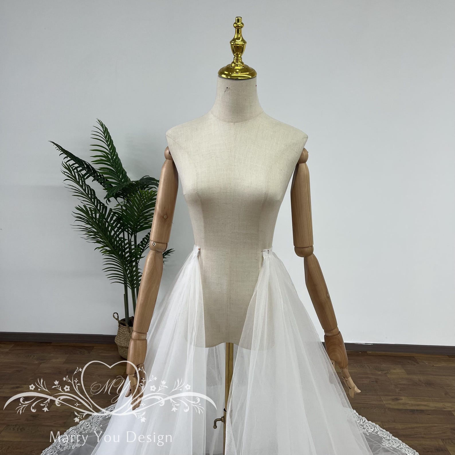 Vintage Open-front Wedding Detachable Train,simple Tulle Detachable ...