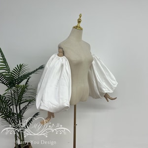 Dramatic Puff Sleeves for Wedding Dress,minimalist Detachable Satin ...