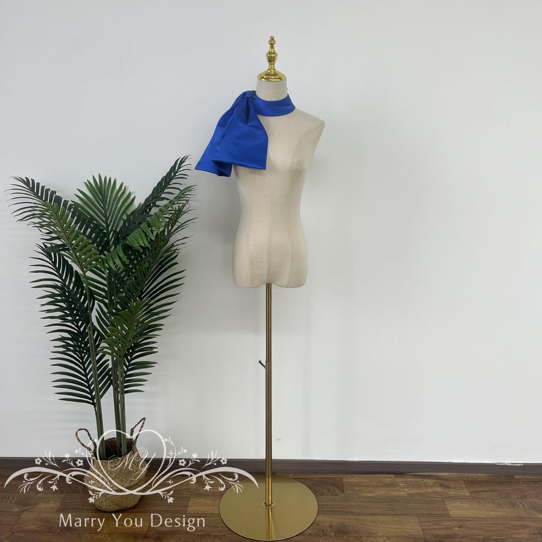 Royal Blue Neck Detachable Bow,removable Satin Bridal Bow,oversized ...