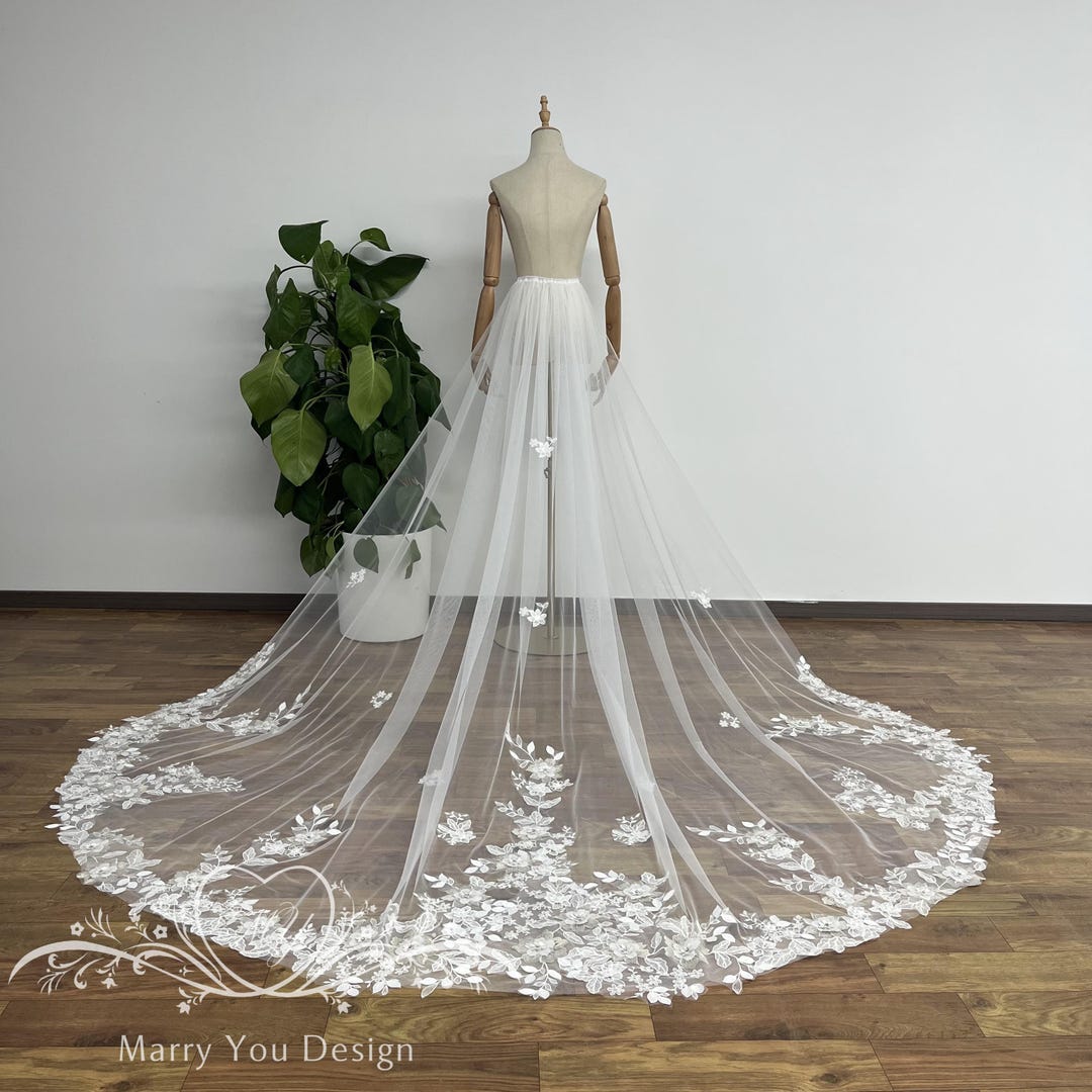 Dreamy Detachable Train for Wedding,floral Lace Detachable Skirt ...