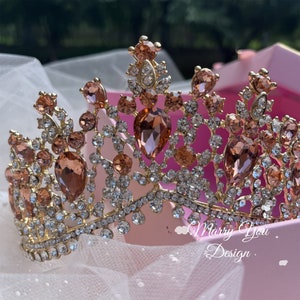 Luxury Prom Quinceanera Crown,champagne Crystal Crown for Woman,shining ...