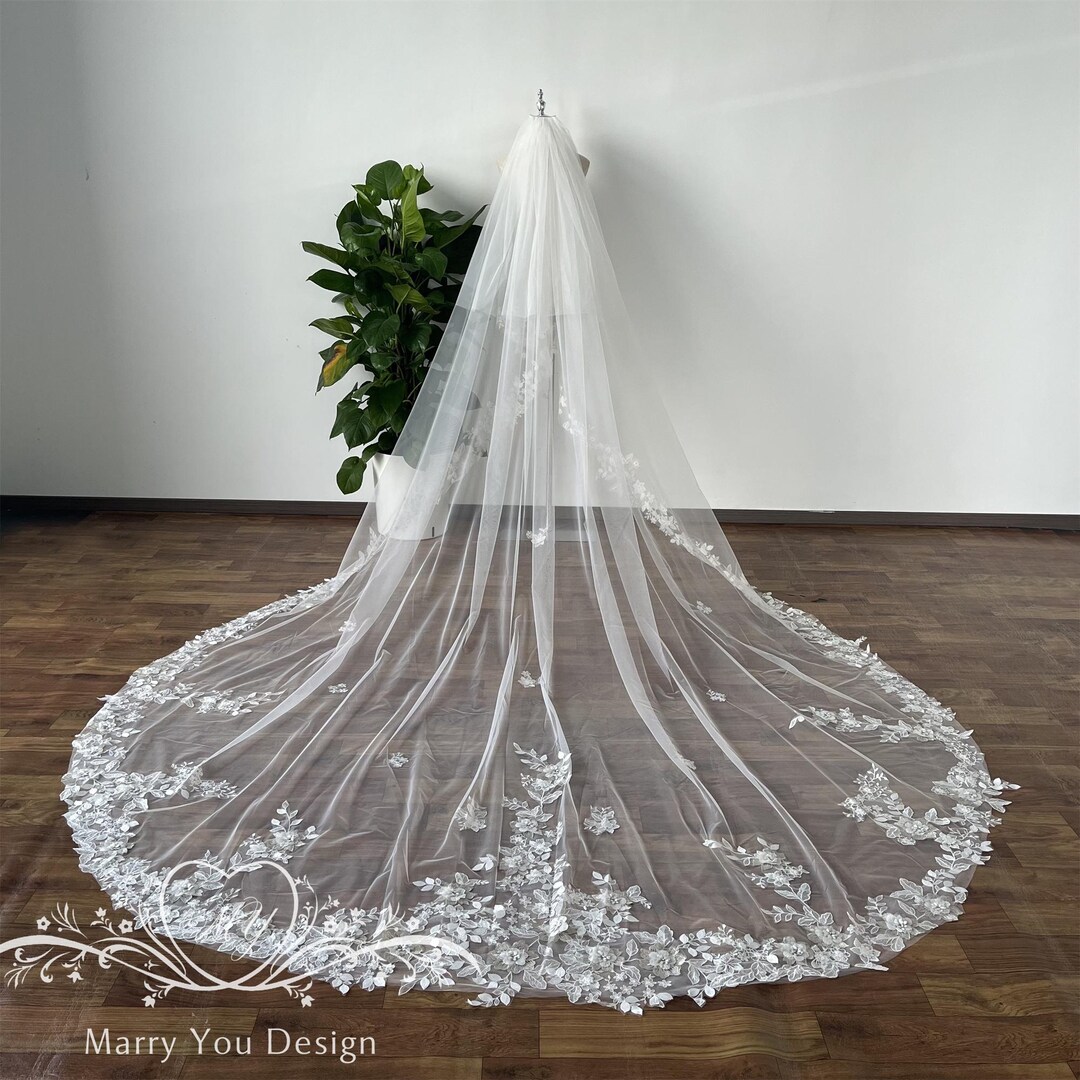 Vintage Floral Lace Wedding Veil,classic Bridal Veil,vintage Lace ...