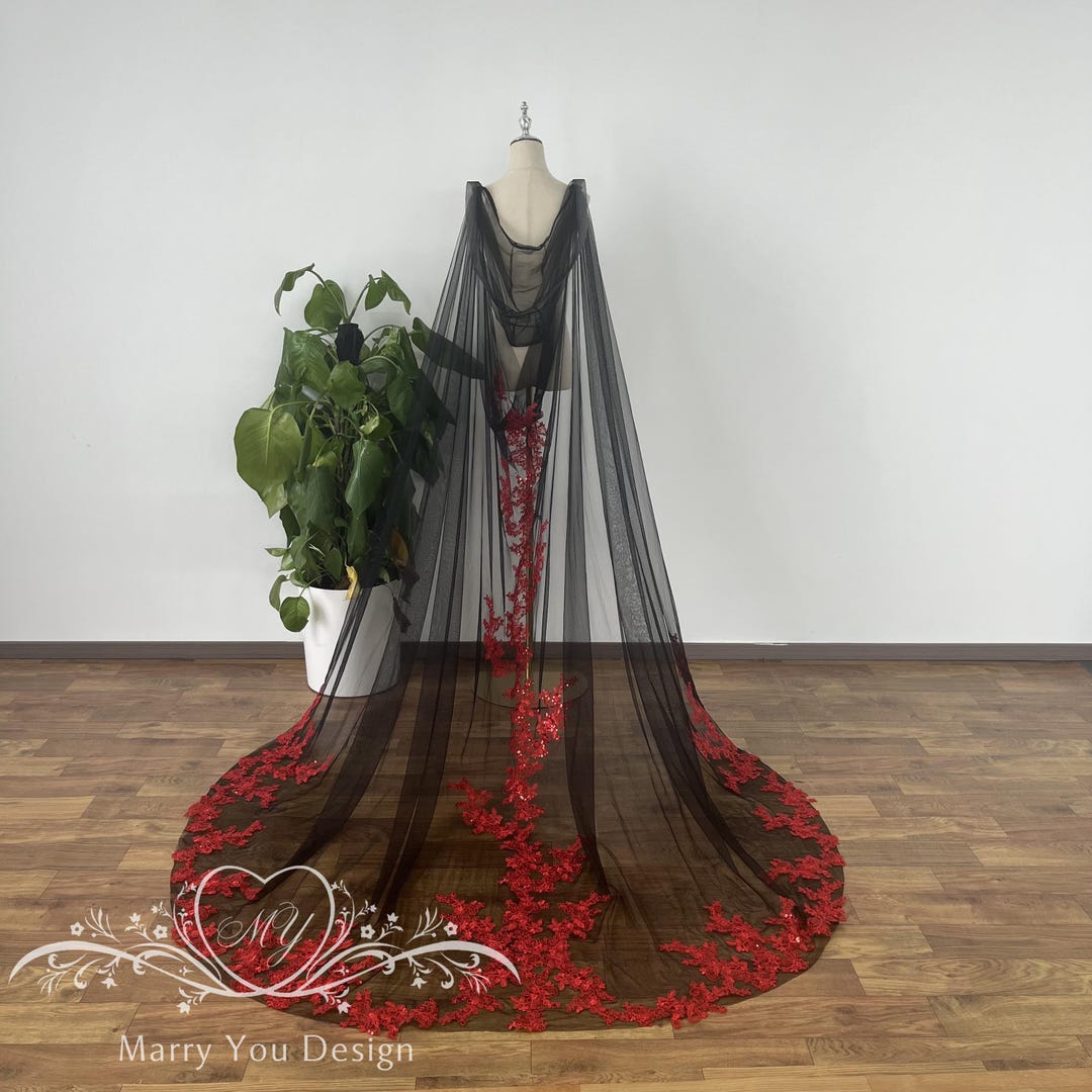 Wedding Cape Veil With Detachable Hood,hooded V-back Sparkle Bridal ...