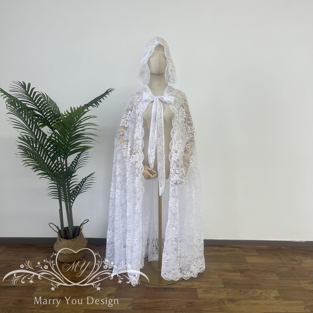 Ivory Flower Girl Cape,gothic Black Flower Girl Cloak,celestial Lace ...