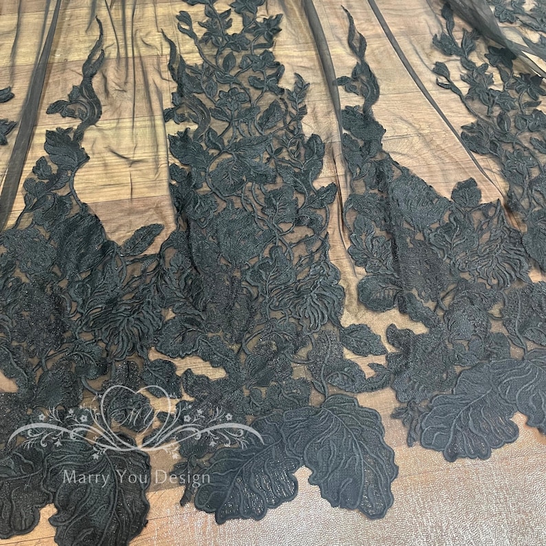 Black Floral Lace Wedding Veil With Sleeves, Gothic Bridal Cape, off ...