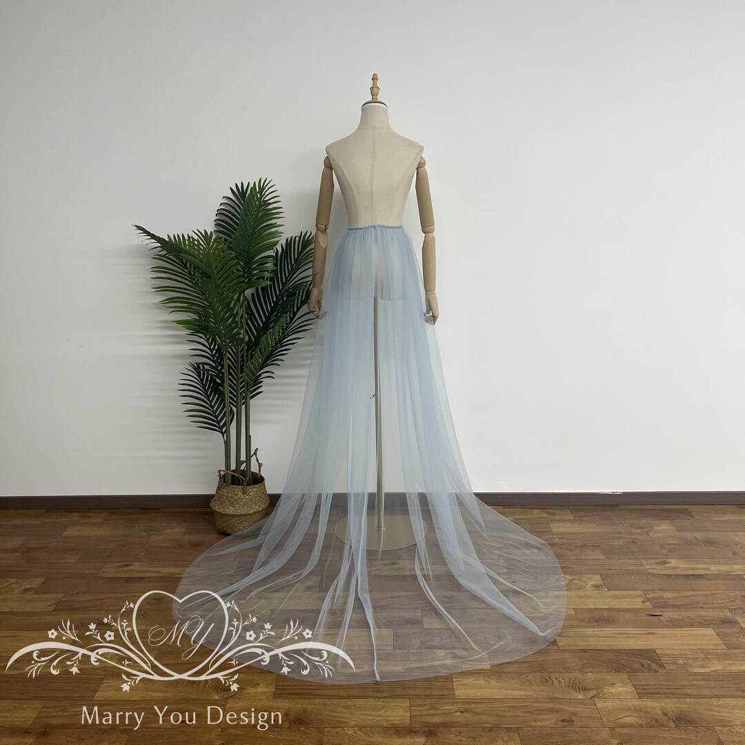 Dreamy Wedding Detachable Train,simple Tulle Detachable Skirt ...