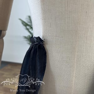 Minimalist Black Wedding Detachable Train,shiny Satin Detachable Skirt ...
