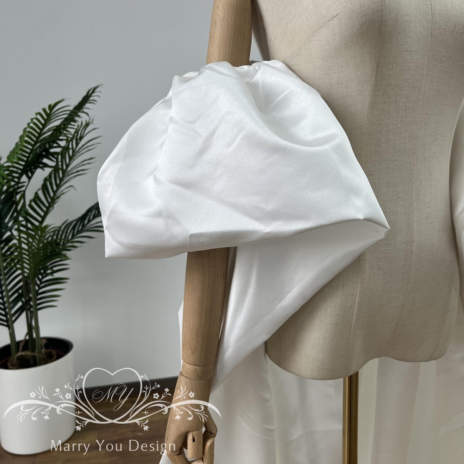 Dramatic Wedding Satin Cape,ivory Arm Wraps for Weddings,high-fashion ...