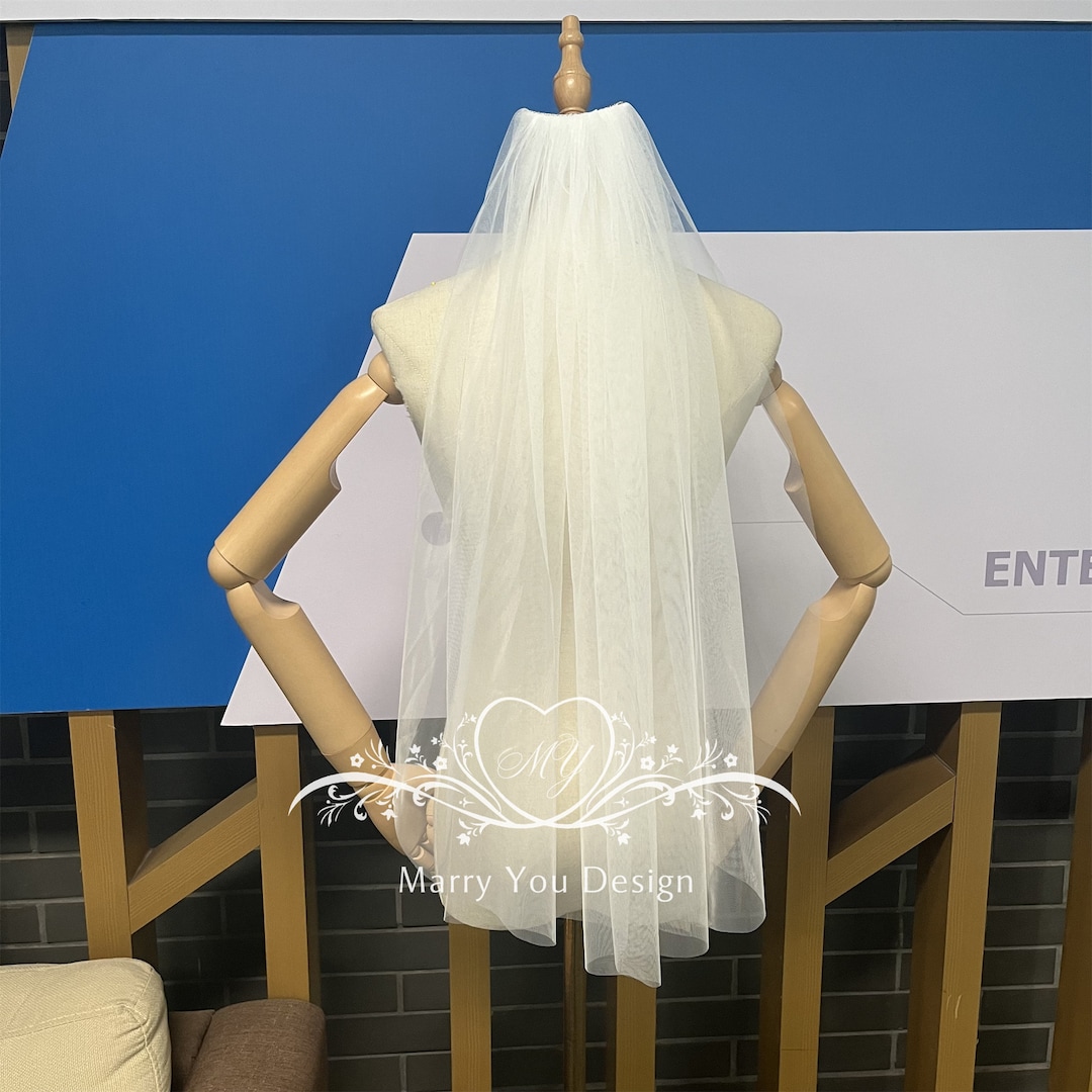 Simple Plain Tulle Wedding Veil,solid Tulle Bridal Veil for Classic ...