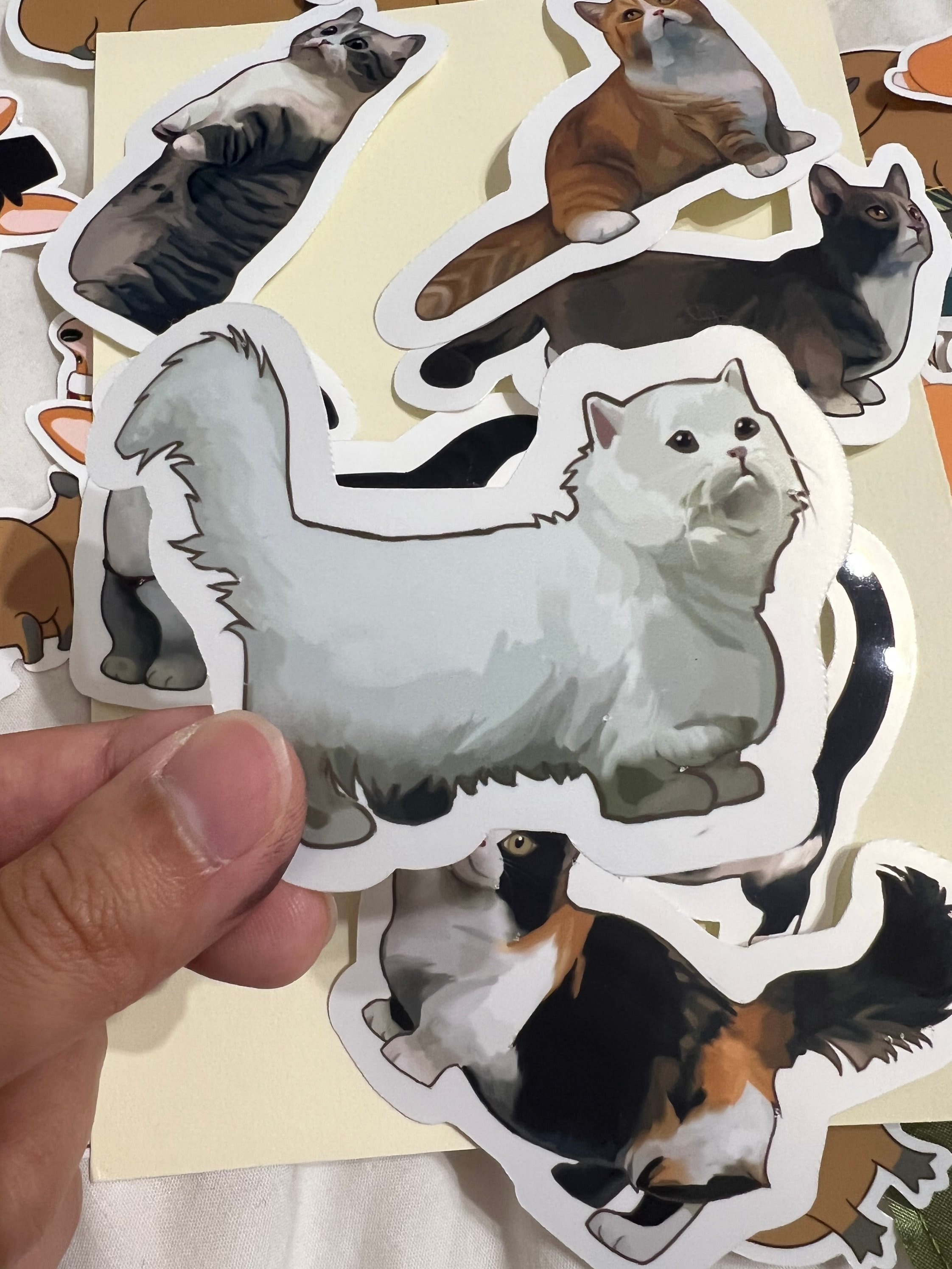 Homemade Munchkin Cat Stickers, Set of 7 Stickers, Cut Separately - Etsy