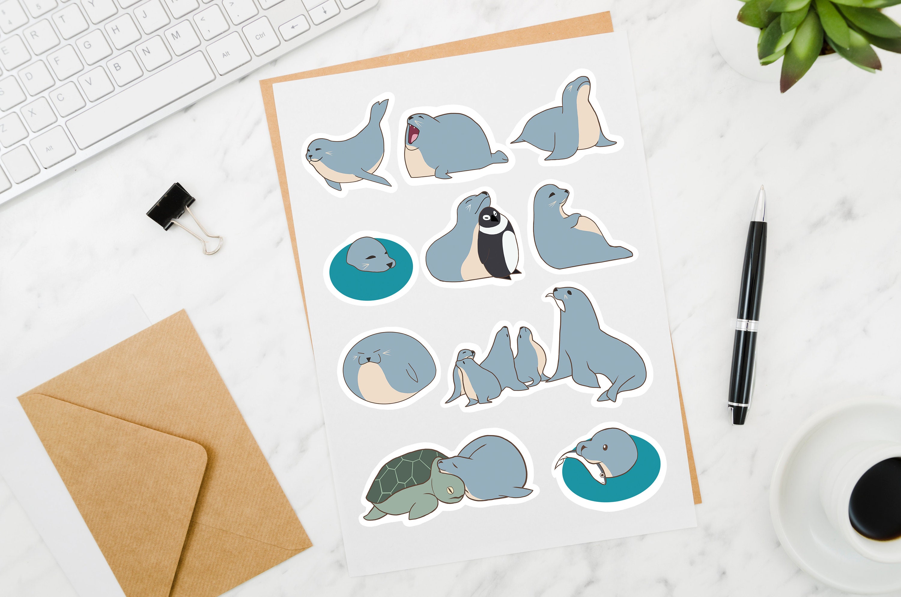 Homemade Seal Stickers Set of 10 - Etsy