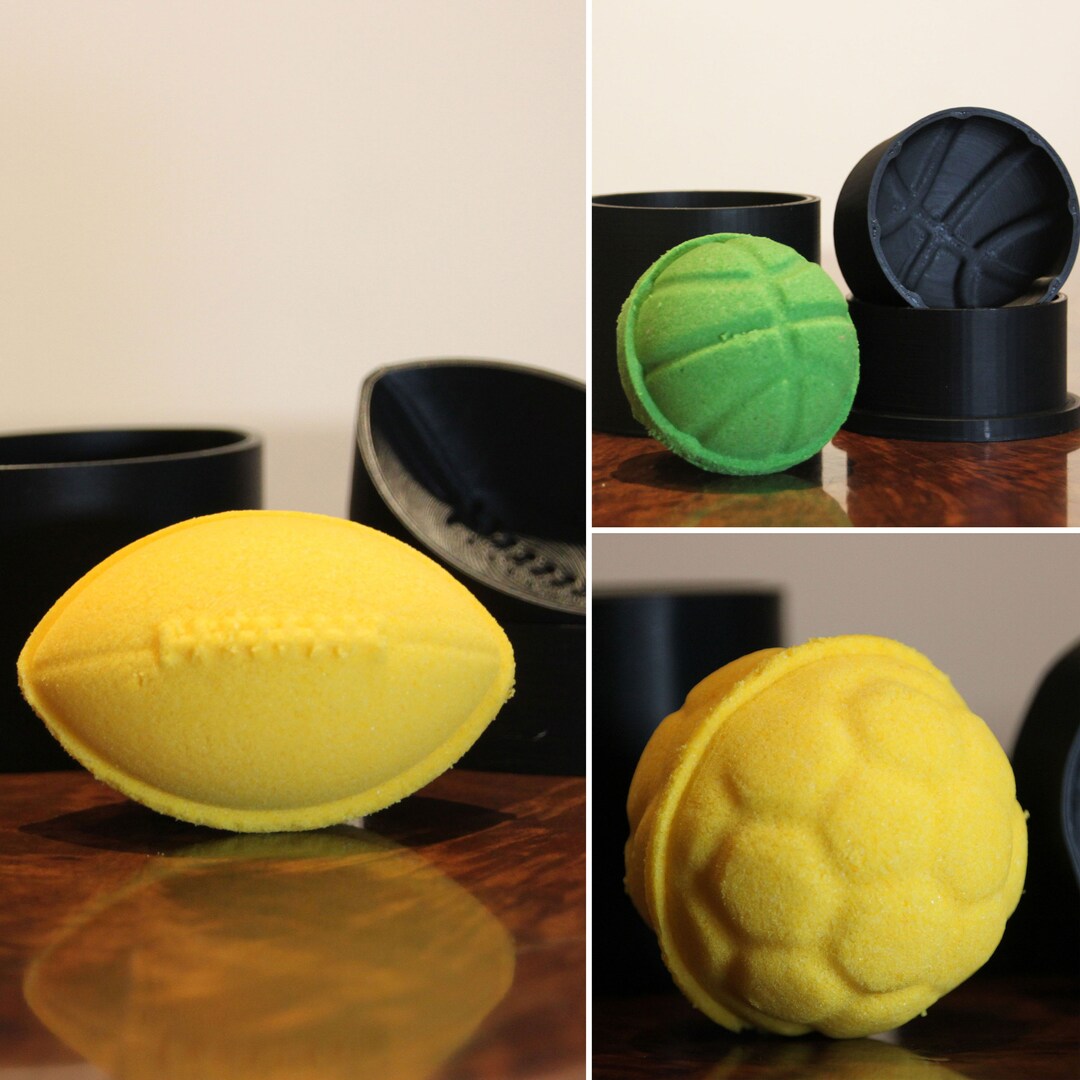 Sport Fans Bath Bomb Molds Set: Football, Basketball & Soccerball 3D ...