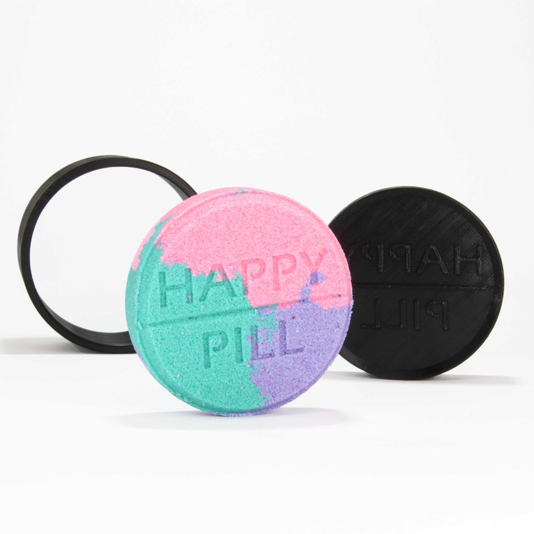 HAPPY PILL Bath Bomb Mold, DIY Original Bathbombs Set 3D Printed Kit ...