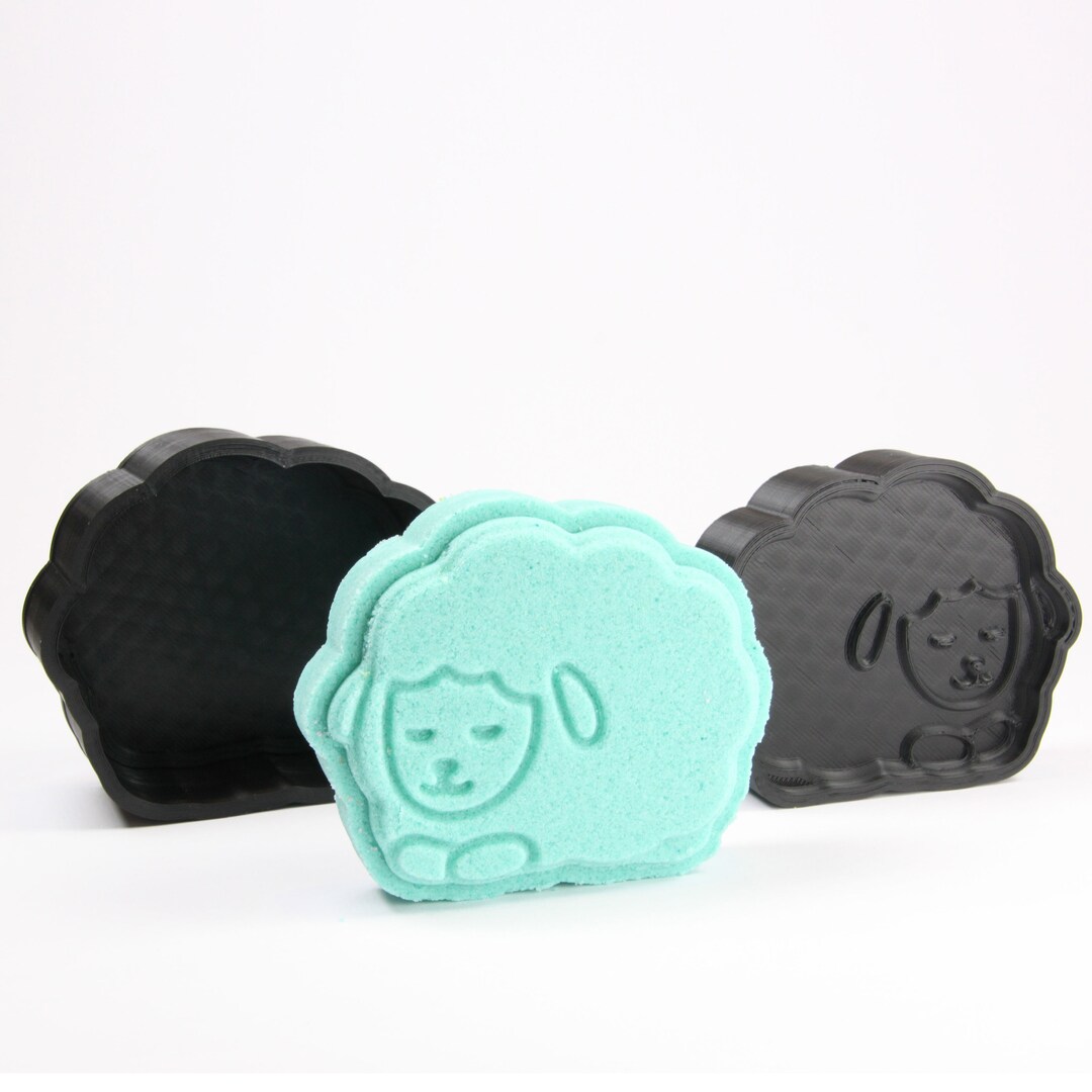 SLEEPY SHEEP 3 Inches Bath Bomb Mold, DIY Original Bathbombs Set 3D ...