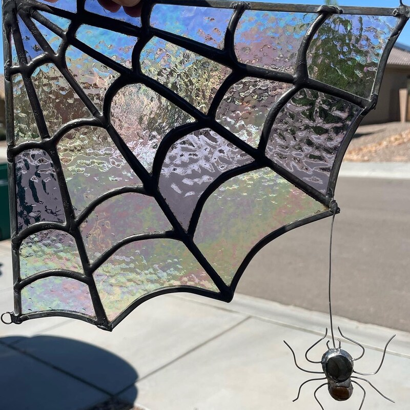 Spider Web Stained Glass - Etsy