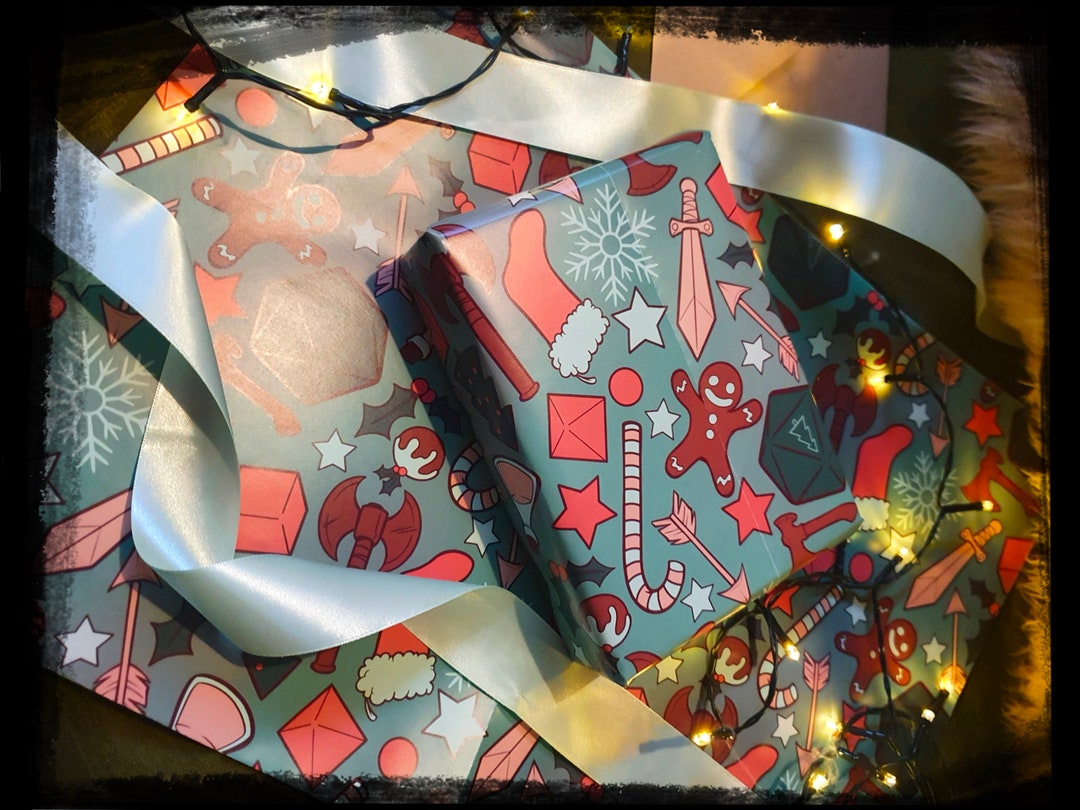 Dnd Christmas Wrapping Paper/gift Wrap Sheet d&d/dungeons Dragons - Etsy