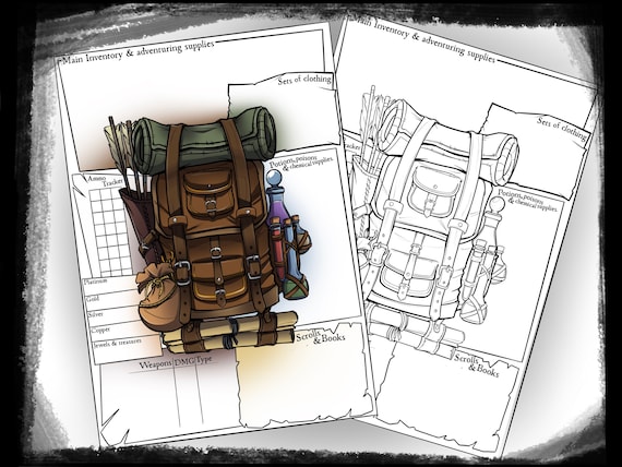 Dnd Inventory Log Sheet PDF Download dungeons & Dragons - Etsy UK