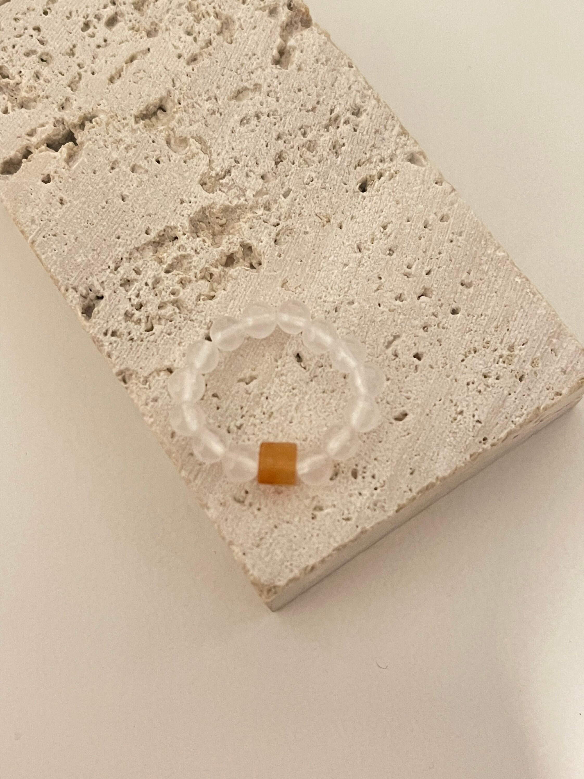 White Marble With Green Square Jade Ring Stackable Ring - Etsy