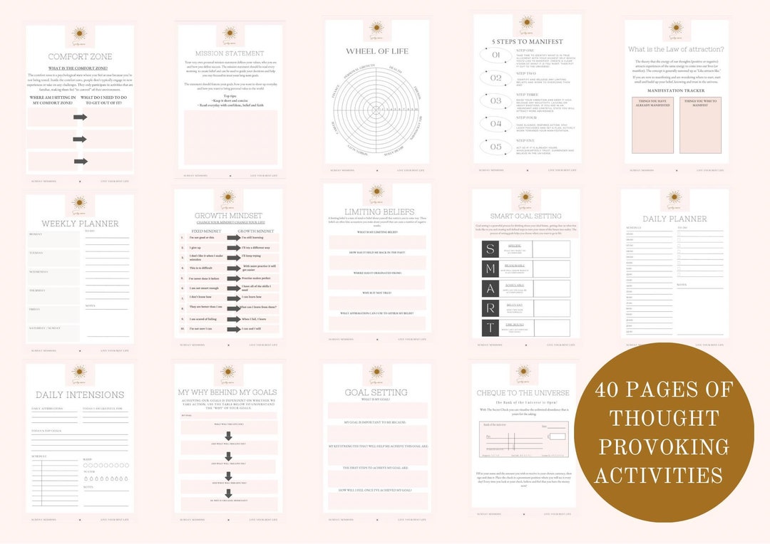 Ultimate Mindset & Manifesting Downloadable and Printable Workbook ...