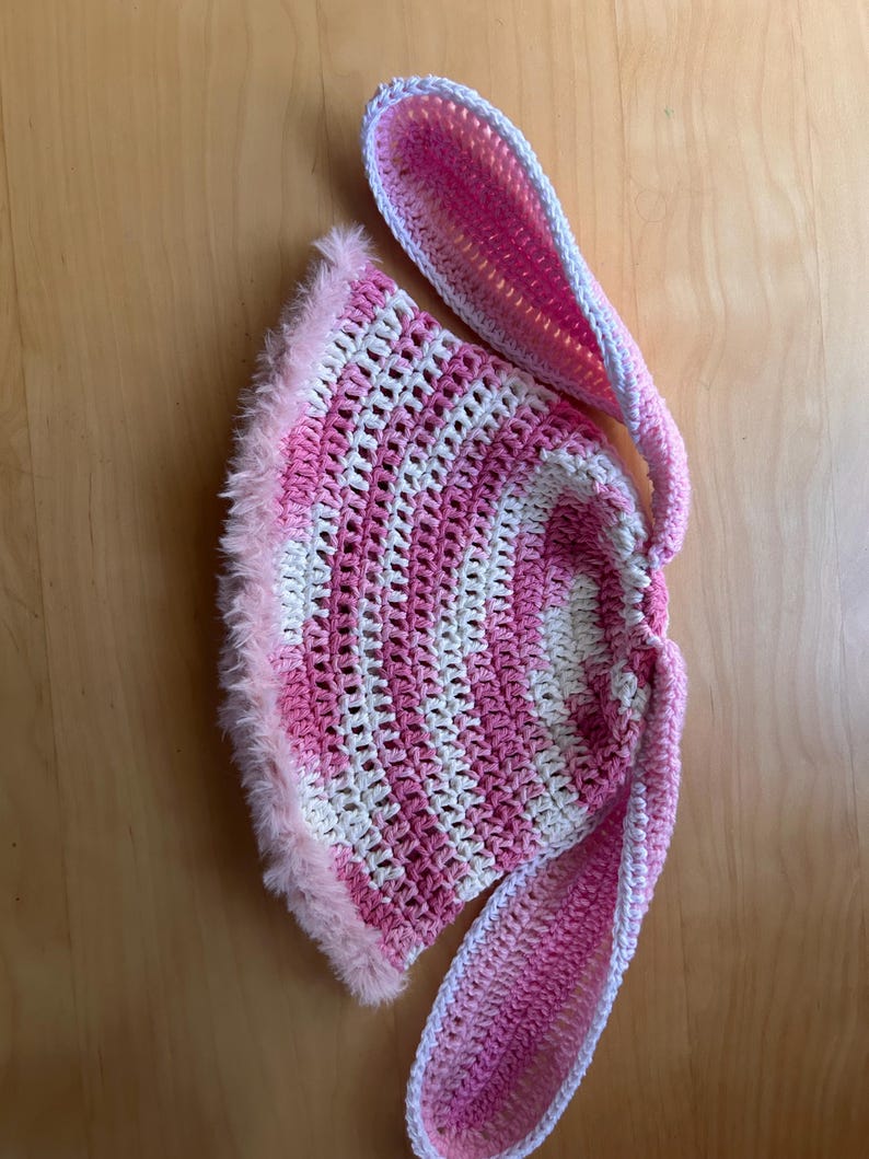 Bunny Bucket Hat Fluffy Brim Bunny Ear Hat Festival, Rave Party Hat ...