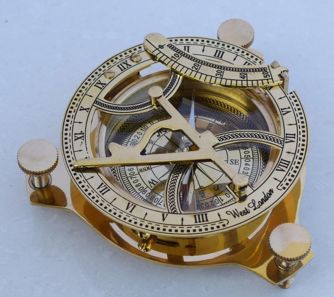 Brass Sundial Compass 4 Inches Nautical Brass Sundial Compass West ...