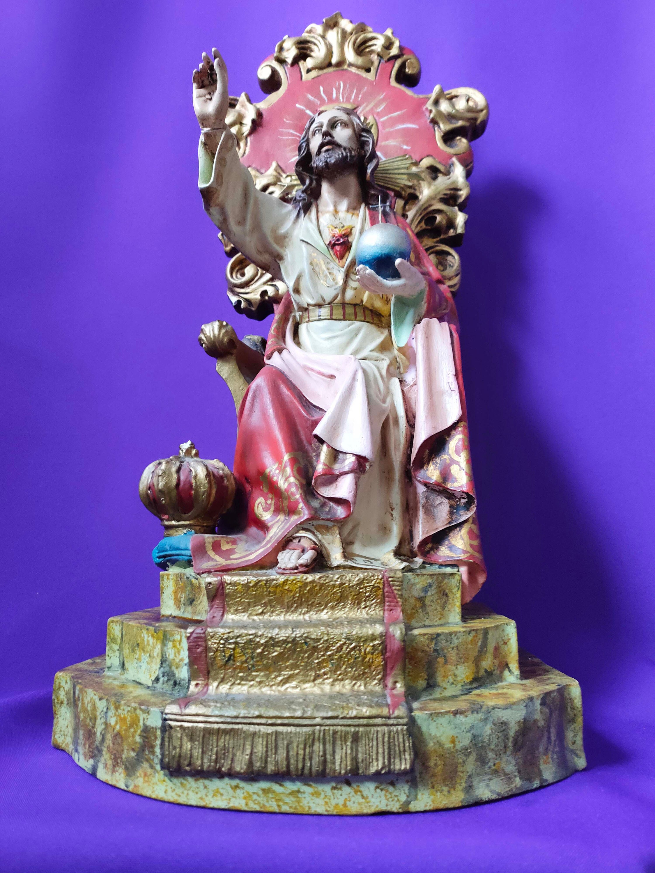 Sacred Heart of Jesus Art Deco, Sitting Jesus Christ Statue, Family ...