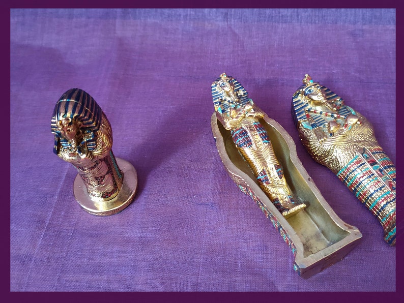 Heavy Vintage Mini Sarcophagus King Tutankhamun Egypt King - Etsy