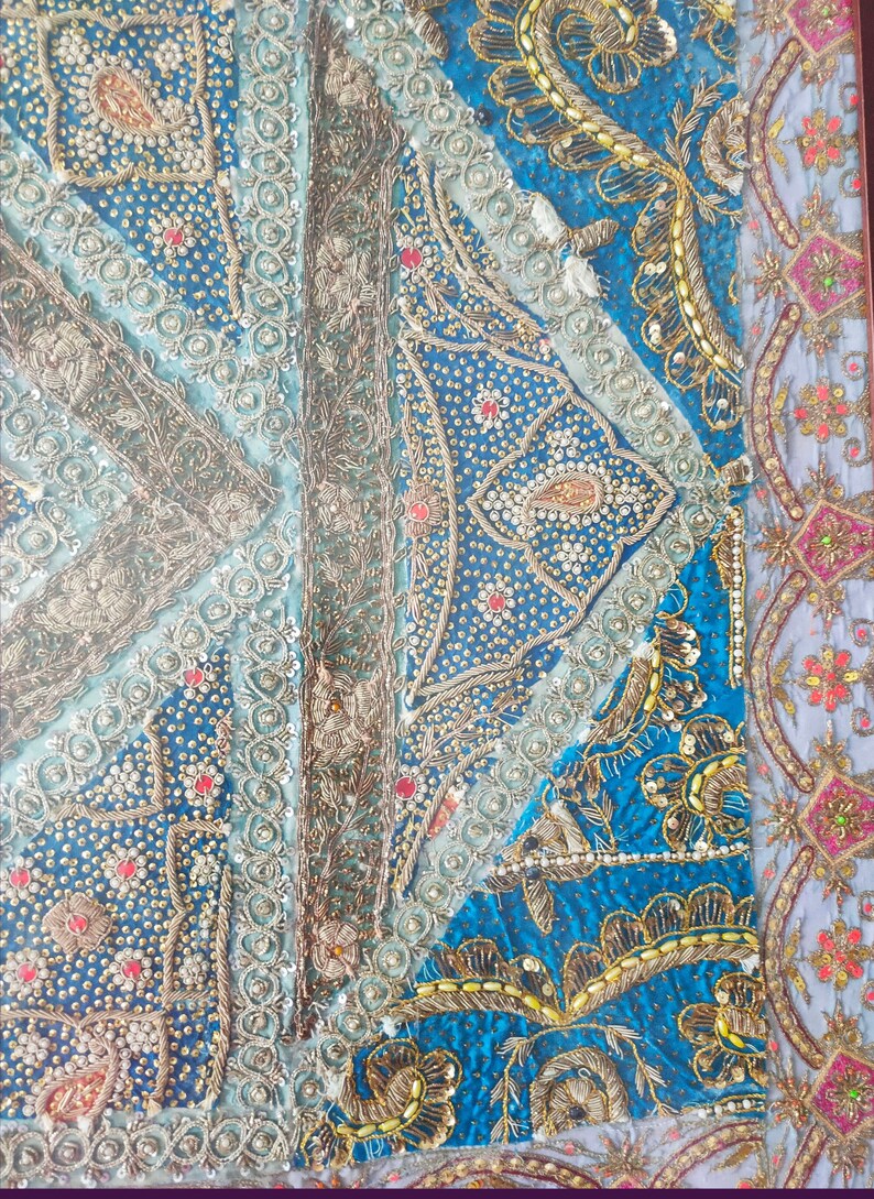 Magnificent, Unique, and Rare Indian Embroidered Canvas, Luxurious ...