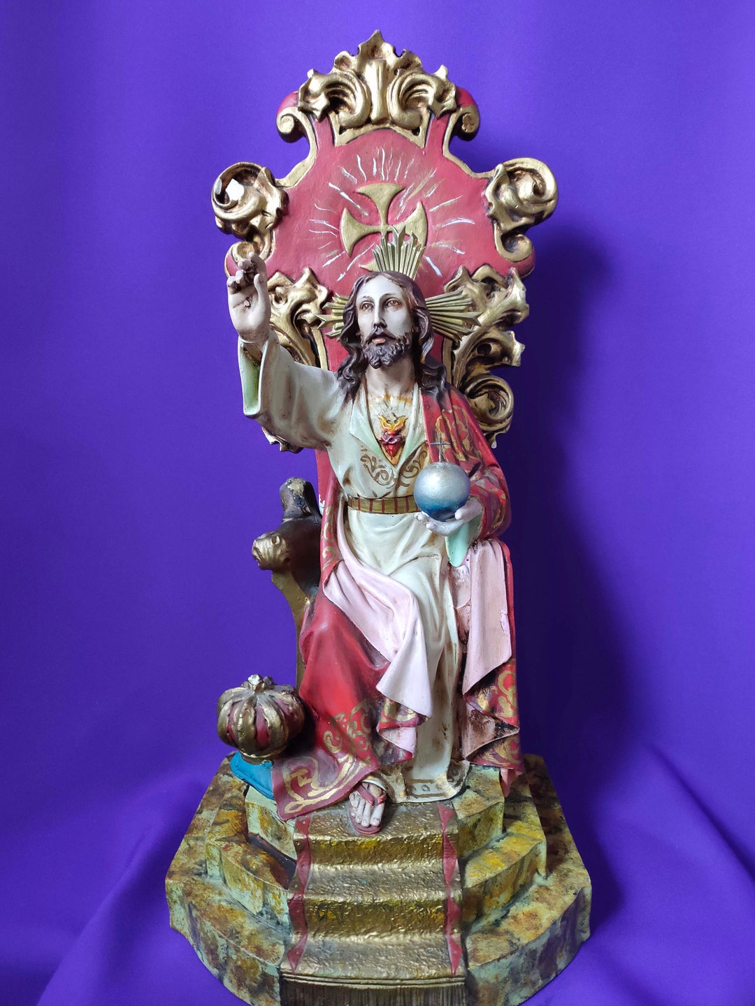 Sacred Heart of Jesus Art Deco, Sitting Jesus Christ Statue, Family ...