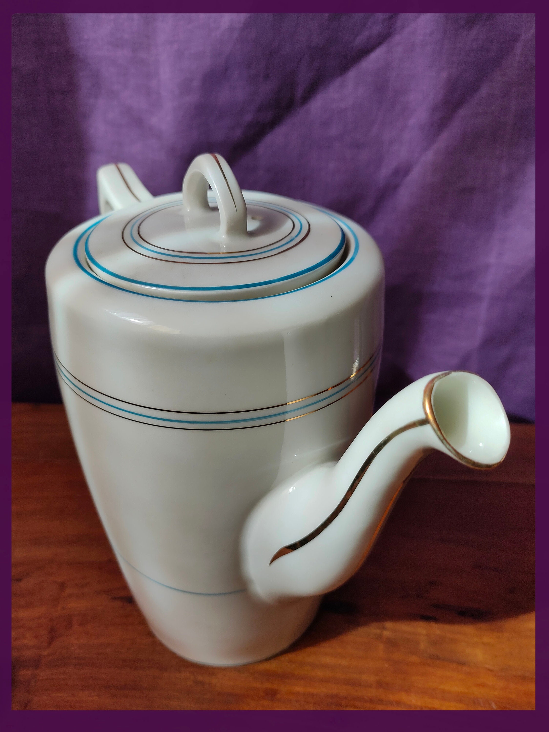 Elegant and Rare White Blue and Gold Teapot Tea Accessory - Etsy