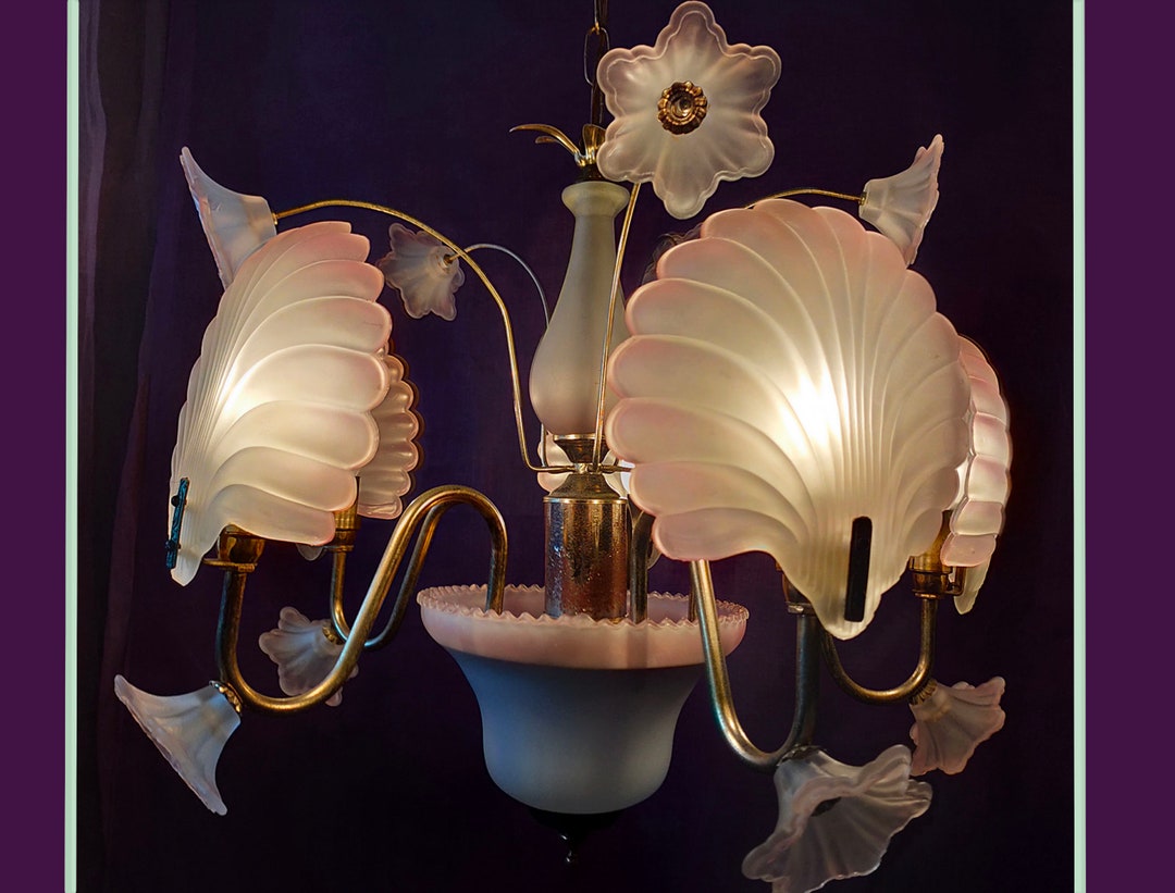 Rococo Chandelier is a Golden Ceiling Lamp With Curves and - Etsy