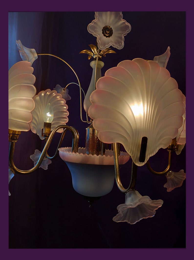 Rococo Chandelier is a Golden Ceiling Lamp With Curves and - Etsy