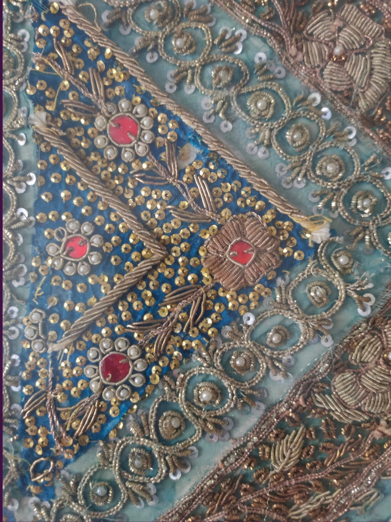 Magnificent, Unique, and Rare Indian Embroidered Canvas, Luxurious ...