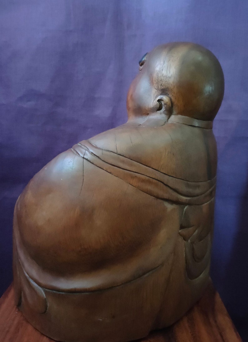 Chinese Big Wood Buddha, Fat Buddha God, Meditation, Buddhism, Altar ...