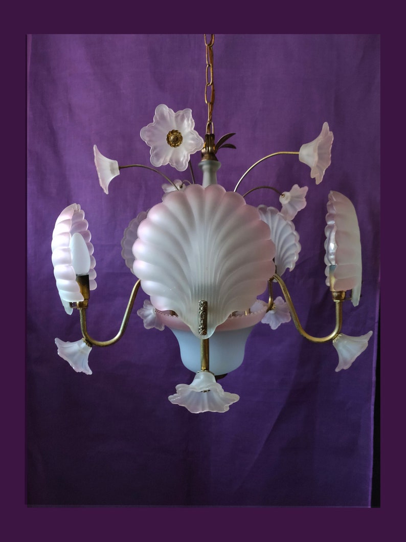 Rococo Chandelier is a Golden Ceiling Lamp With Curves and - Etsy