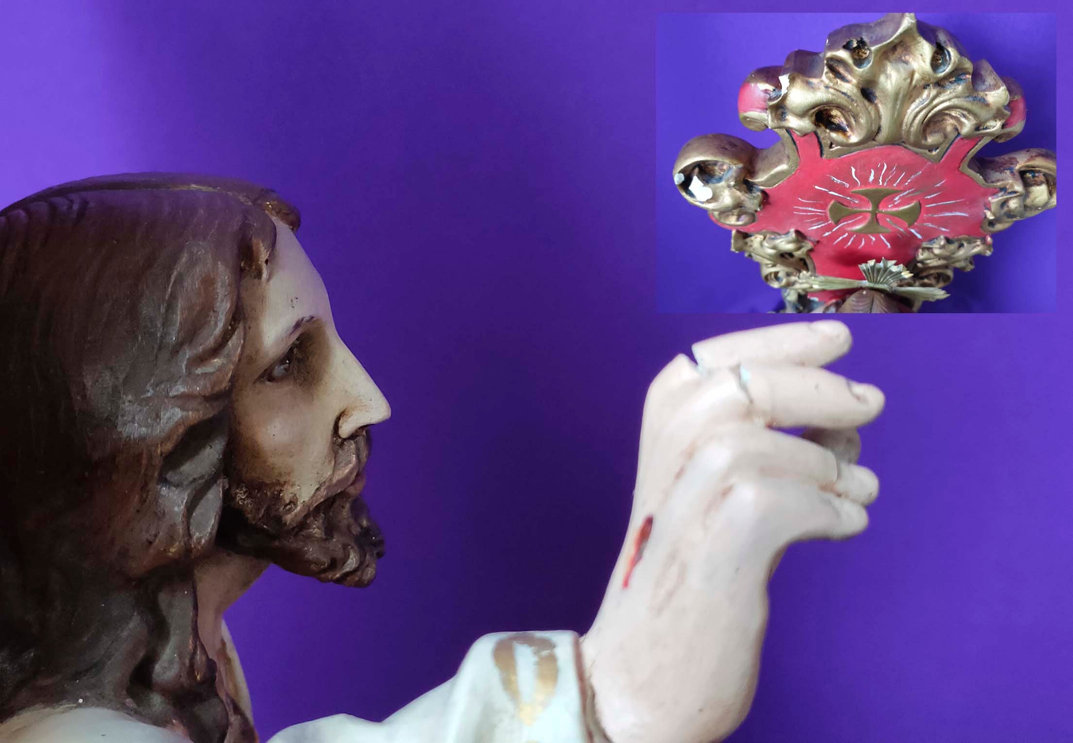 Sacred Heart of Jesus Art Deco Sitting Jesus Christ Statue - Etsy