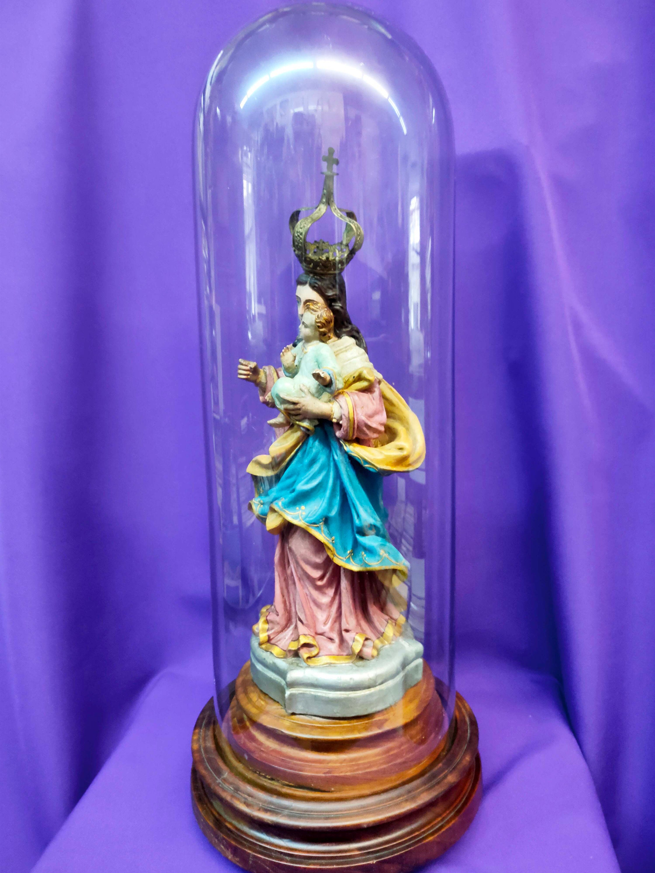 Unique and Rare Our Lady in Wood With Silver Crown 18th Century ...