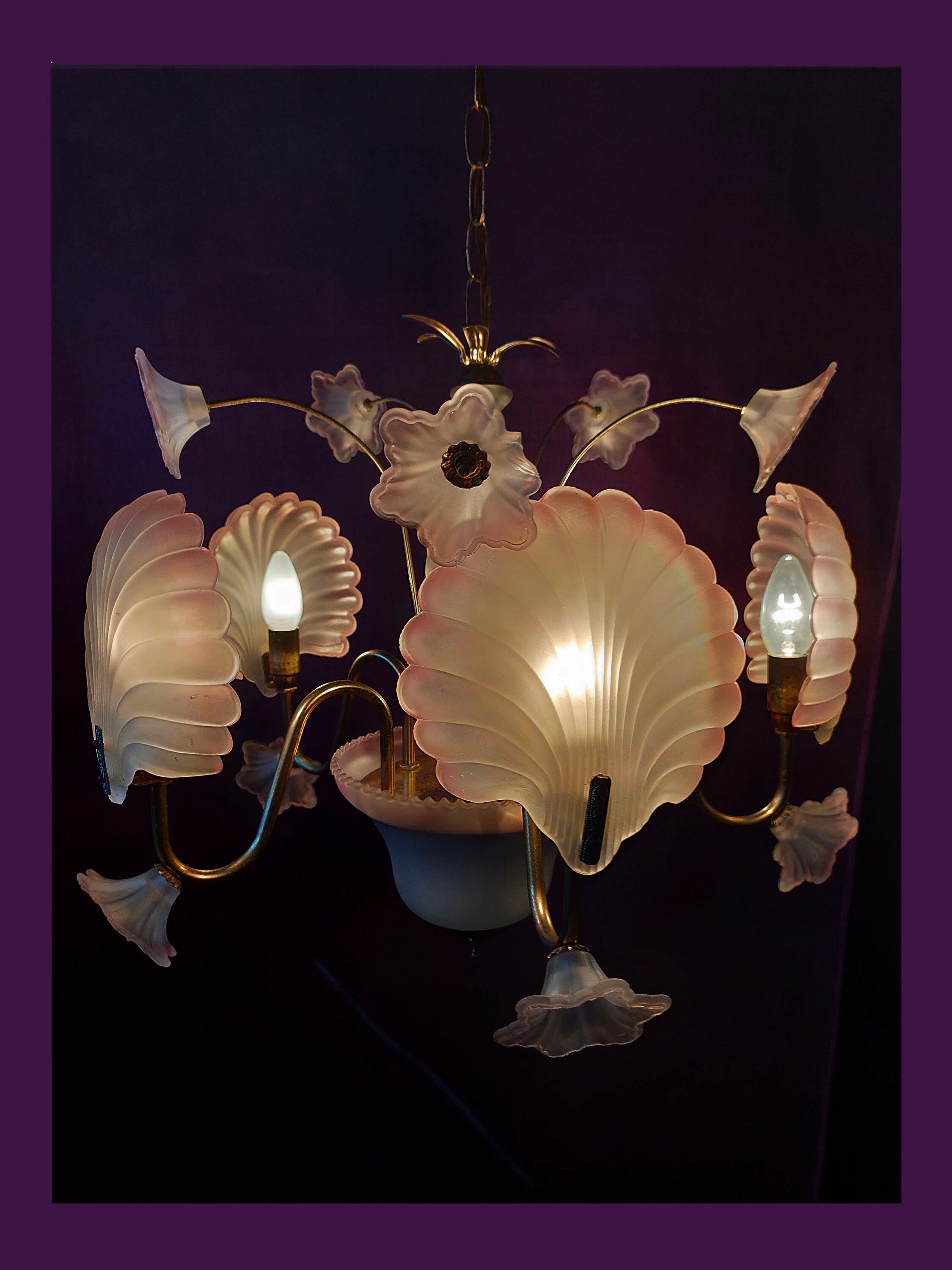 Rococo Chandelier is a Golden Ceiling Lamp With Curves and - Etsy