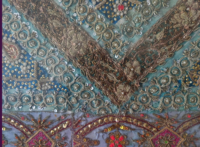 Magnificent, Unique, and Rare Indian Embroidered Canvas, Luxurious ...