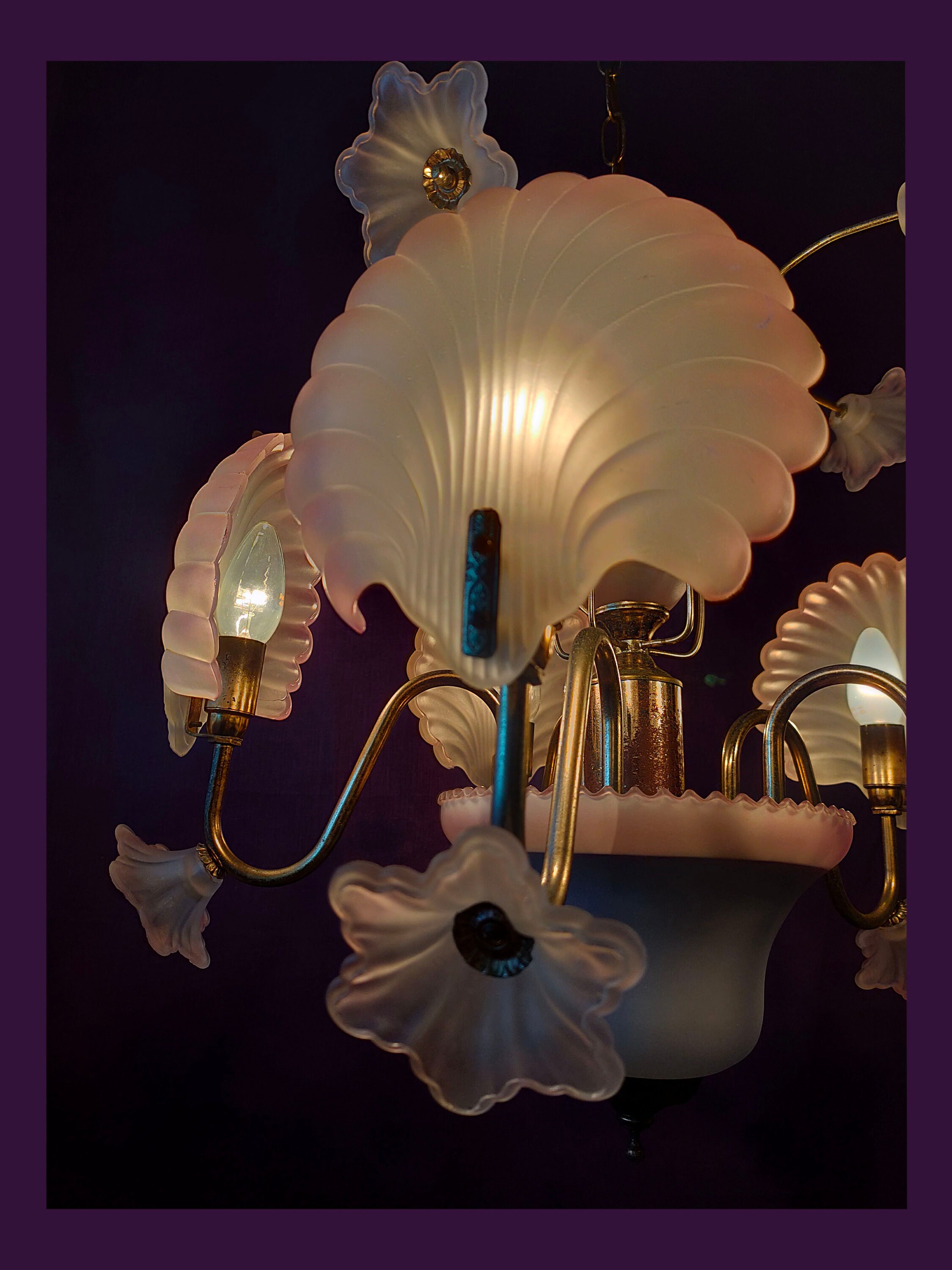 Rococo Chandelier is a Golden Ceiling Lamp With Curves and - Etsy
