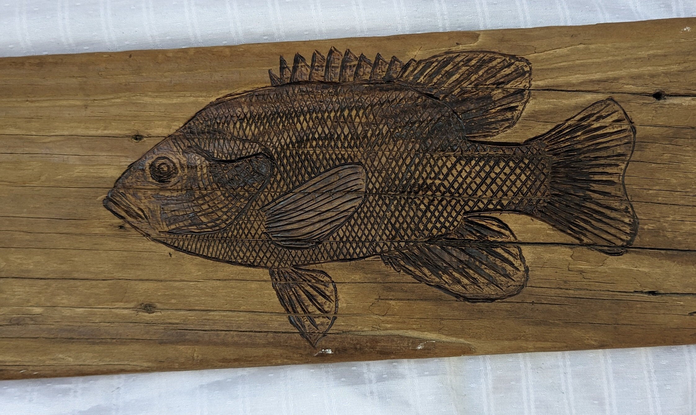 Handmade Wood Burned Fish Two Bass Reclaimed Wood Missouri - Etsy