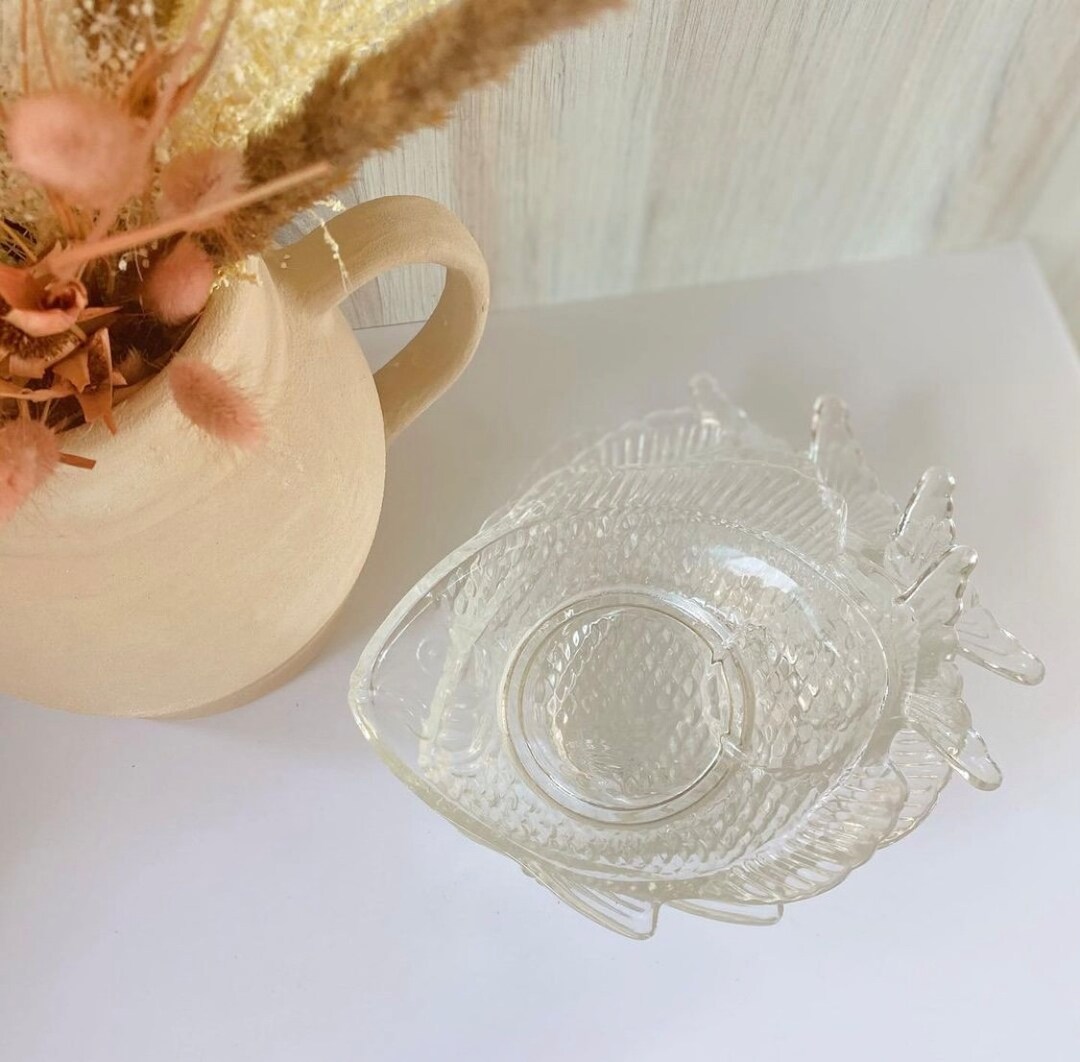 VINTAGE FISH PLATES Set of Four Glass Fish Plates Coastal Decor - Etsy
