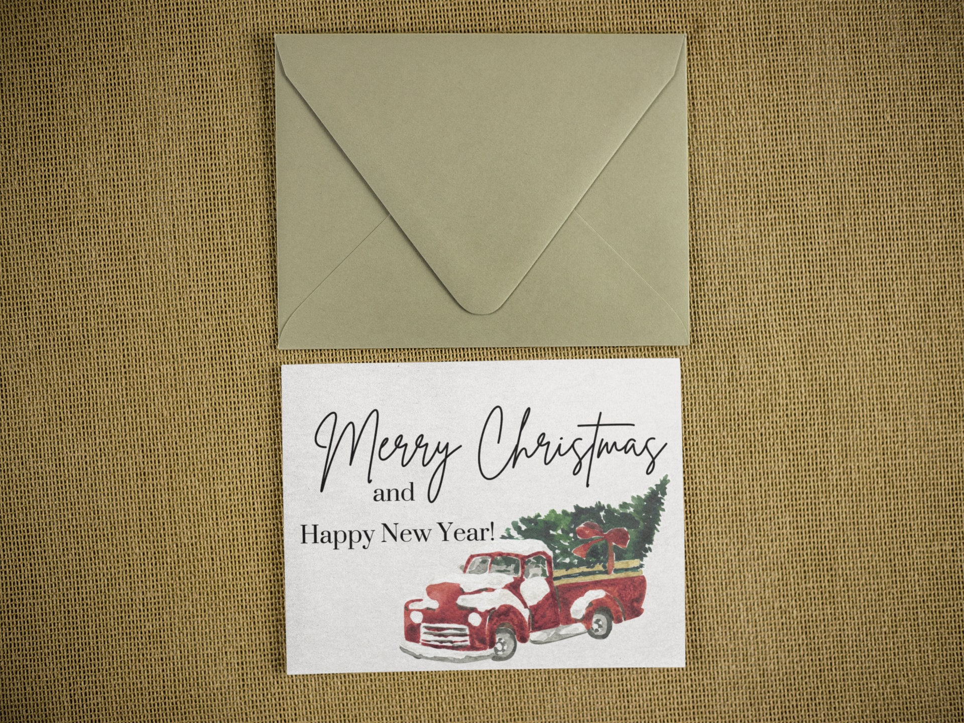 Printable Christmas and New Year Card, Merry Christmas and a Happy New ...